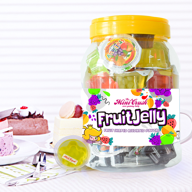 Wholesale Halal jelly pudding candy fruit jelly in round jar ...